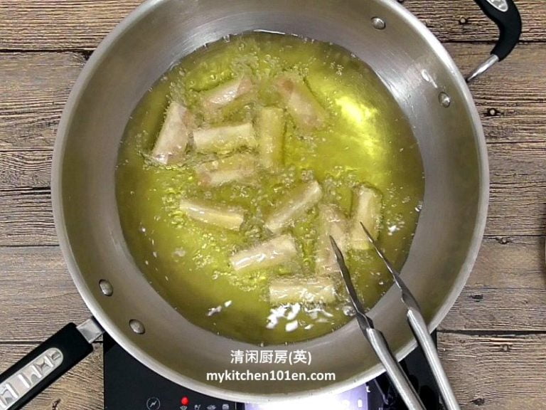 Taro Sweet Potato Nian Gao Spring Rolls - MyKitchen101en.com