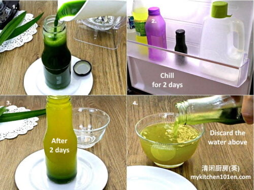 How to Extract Pandan Juice / Easy Pandan Extract - MyKitchen101en.com